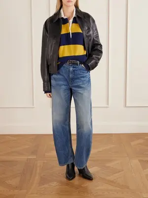 NILI LOTAN Rashida Striped Wool And Cashmere-blend Polo Sweater