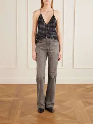 NILI LOTAN Emile Polka-dot Silk-satin Camisole