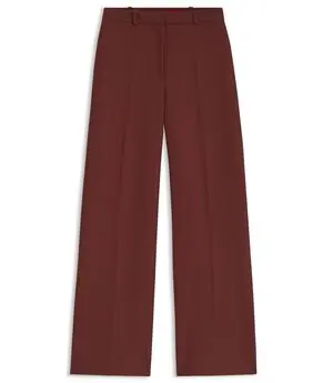 Hugo Regular-fit Wide-leg Stretch Pants - Brown