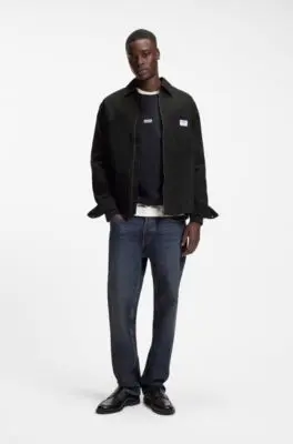 Hugo Oversized-fit Overshirt In Stretch-cotton Canvas