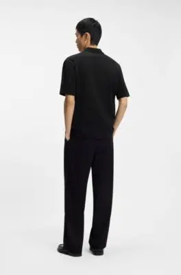 Hugo Structured Cotton-blend Polo Shirt With Johnny Collar