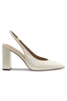 BOSS Heeled Leather Pumps With Slingback Strap