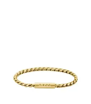 BOSS Gold-tone Cuff With Braided Chain - Assorted Pre Pack