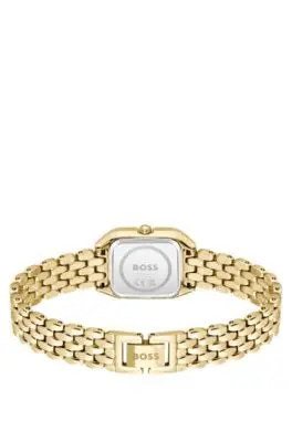BOSS Mae Burgundy-dial Watch In Gold-tone Steel