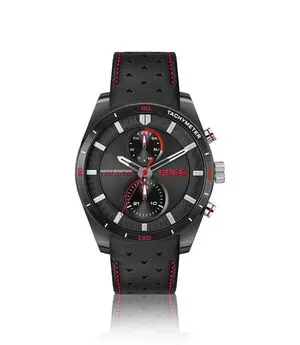 Hugo Chronograph Watch With Perforated Leather Strap - Assorted Pre Pack