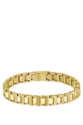 BOSS Gold-tone Cuff With Logo Clasp