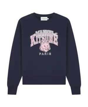 Maison Kitsuné Logo-printed Crewneck Sweatshirt - Blue