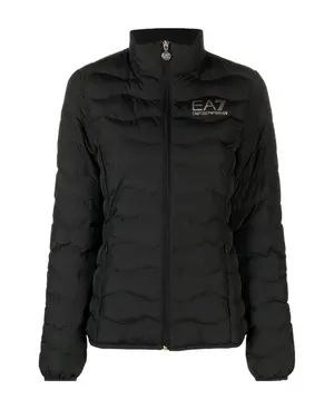 EA7 Logo-embellished Padded Zip Jacket