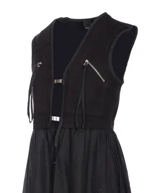 Pinko Andres Buckled V-neck Long Dress