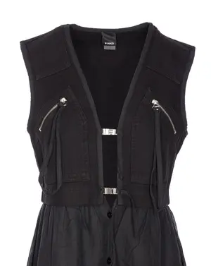 Pinko Andres Buckled V-neck Long Dress
