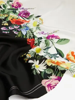Max Mara Floral Printed Silk Scarf