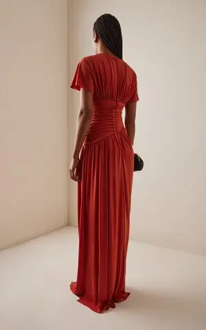 Amsale Asymmetric Matte Jersey Gown