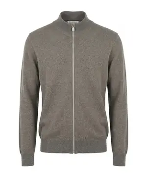 Brunello Cucinelli Zip-up Knitted Cardigan - Grey