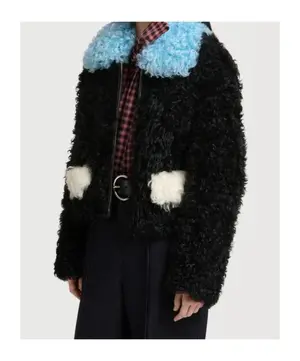 Marni Shearling-jacket With Colour-block Details