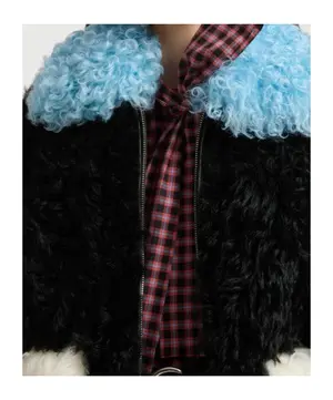 Marni Shearling-jacket With Colour-block Details