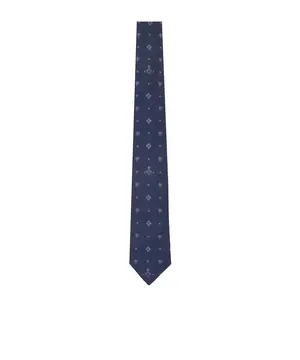 VIVIENNE WESTWOOD Silk Jacquard Tie - Blue