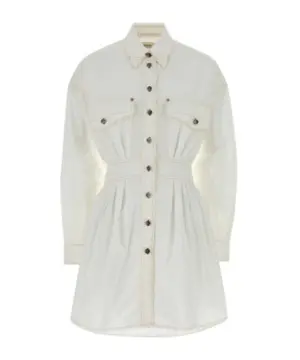 Versace Contrast Stitch Shirt Mini Dress - No