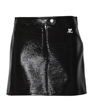 COURREGES Micro-mark Midi Skirt - Black