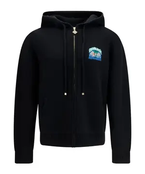 Casablanca Zip-up Hoodie - Black