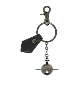 VIVIENNE WESTWOOD 3d Orb Leather Keyring - Black