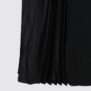 JIL SANDER Pleated Wool Midi Skirt