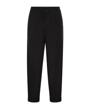 Fedeli Elastic-waist Casual Trousers - Black