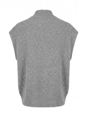 Brunello Cucinelli Ribbed Wrap-front Knit Top - No