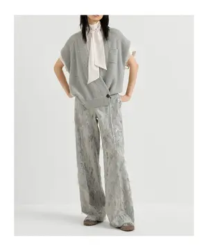 Brunello Cucinelli Ribbed Wrap-front Knit Top - No