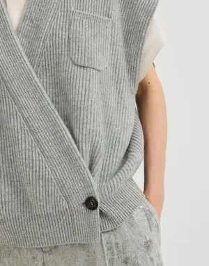 Brunello Cucinelli Ribbed Wrap-front Knit Top - No