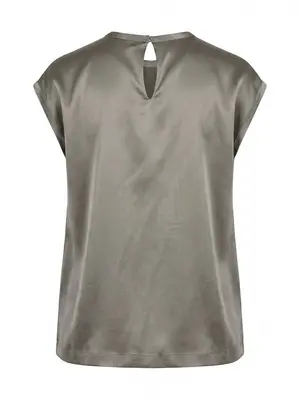Brunello Cucinelli Monili-chain Pocket Silk Top