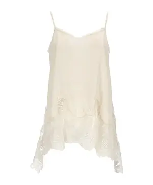 Fabiana Filippi Fabiana Filippi Sleeveless Lace Trim Camisole Beige