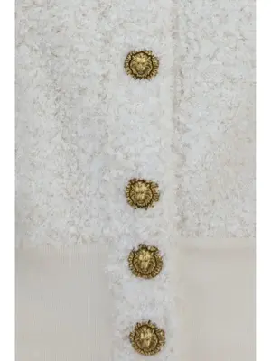 Balmain Textured Lion-button Bomber Jacket