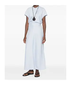 TOTEME Slouch Waist Crewneck Maxi Dress