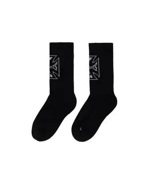 Vetements Biker Cross Logo Mid-calf Socks