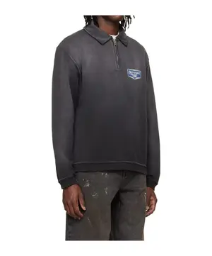 REPRESENT Quarter Zip-up Hoodie With Distressed Finish