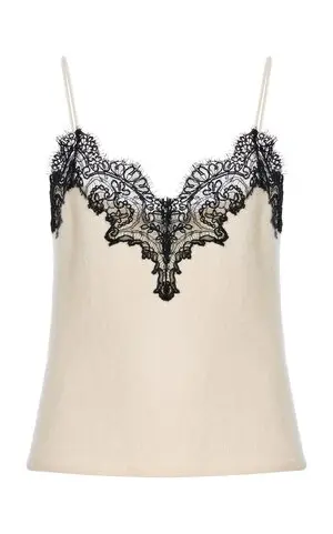 Adam Lippes Beatrix Brushed Cashmere Cami - Ivory