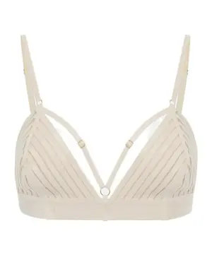Elisabetta Franchi Tulle Bra With Elastic Bands - Oat