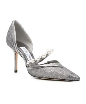 JIMMY CHOO Aurelie Pearl-embellished Heeled Pumps