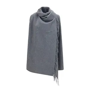 Fabiana Filippi High-neck Wool Cape - Gray