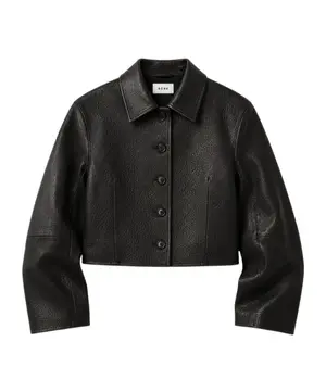 RÓHE Long-sleeve Leather Jacket - Black