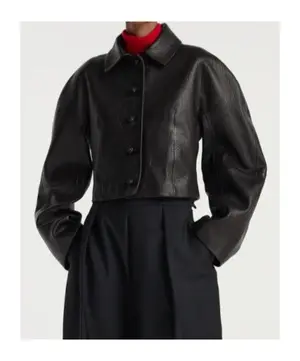 RÓHE Cropped Leather Jacket