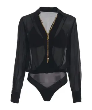 Elisabetta Franchi Long-sleeve Bodysuit - Black