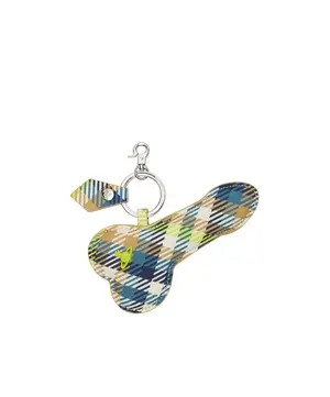 VIVIENNE WESTWOOD Flat Penis Keychain With Checkered Pattern And Logo Hardware