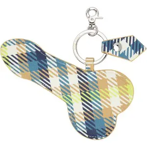 VIVIENNE WESTWOOD Flat Penis Keychain With Checkered Pattern And Logo Hardware