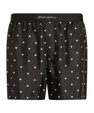 Dolce & Gabbana Dolce Gabbana Printed Regular-fit Boxer Shorts - Black