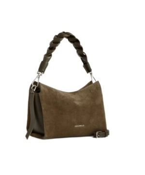 COCCINELLE Braided Handle Shoulder Bag - Fango