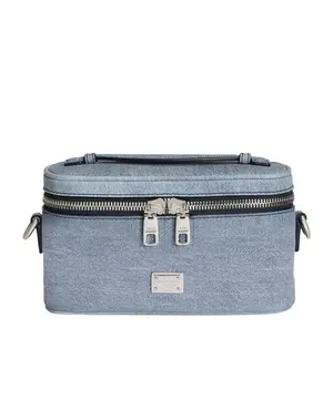 Dolce & Gabbana Atene Crossbody Minibag In Denim Nubuck - Gray