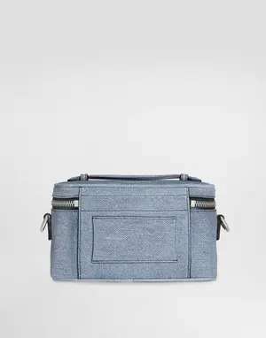 Dolce & Gabbana Atene Crossbody Minibag In Denim Nubuck - Gray