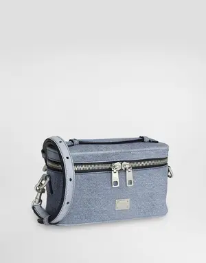 Dolce & Gabbana Atene Crossbody Minibag In Denim Nubuck - Gray