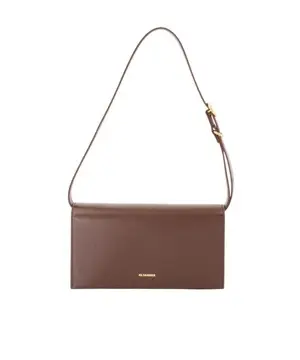 JIL SANDER Logo-letter Shoulder Bag - Brown